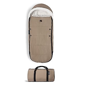 BABYZEN YOYO Footmuff, Taupe - Sherpa Lining & Fleece Hood with Drawstring to Keep Baby Warm - Includes Carrying Bag - Machine Washable