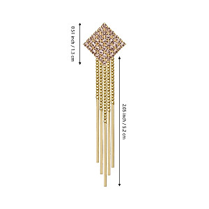 Merdia Tassel Dangle Drop Earrings for Women Fashion Long Thread Geometric Earrings with Shiny Cubic Zirconia Golden Color | Earrings for Women Trendy | Dangle Earrings | Tassel Earrings