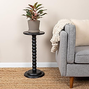 Creative Co-Op Stacked Pedestal Cocktail Side Table, Black