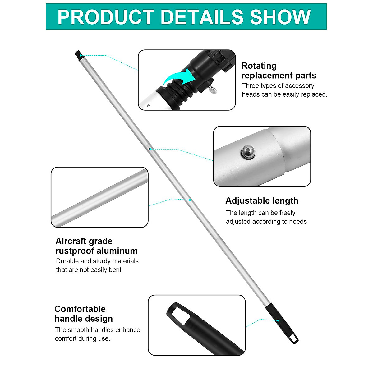 Yetolye Light Bulb Changer for High Ceilings, Lightweight Light Bulb Changer,High Reach Light Bulb Changer Reach up to 18FT,High Ceiling Light Bulb Changer with Pole-12FT Extension Pole