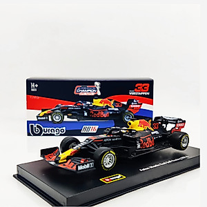 HTLNUZD Bburago 1:43 2020 RB16 #33 Champion Racing Max Verstappen 1/43 Diecast Alloy Collectible Toy Car Model (Hardcover RB16 33)