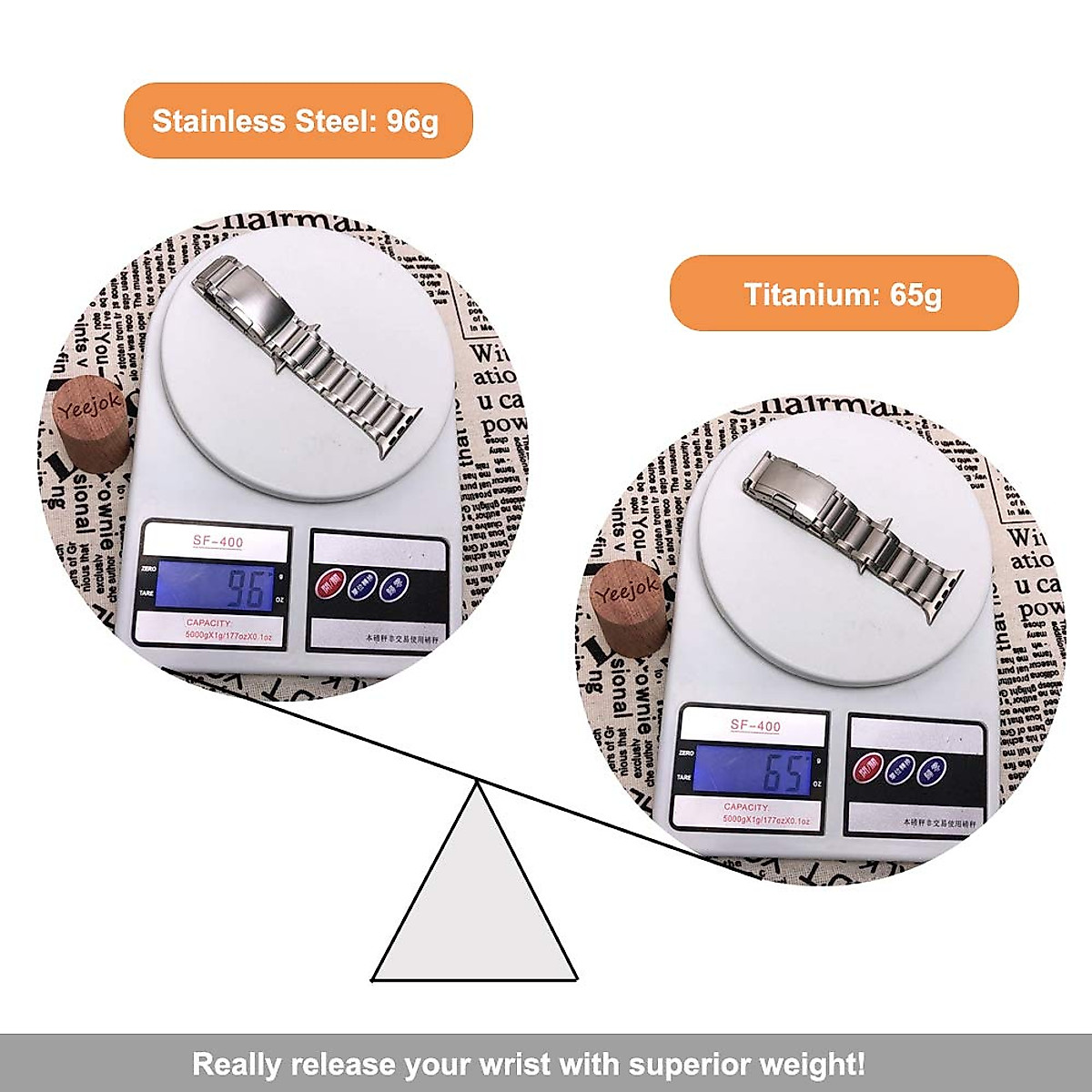 Yeejok Compatible for Apple Watch Ultra 2 Bands 49mm Titanium Metal for Men Women, Compatible for Apple Watch Series 10 Band 46mm, Compatible for Apple Watch Series 9 Band, iwatch 45mm 44mm 42mm Silver