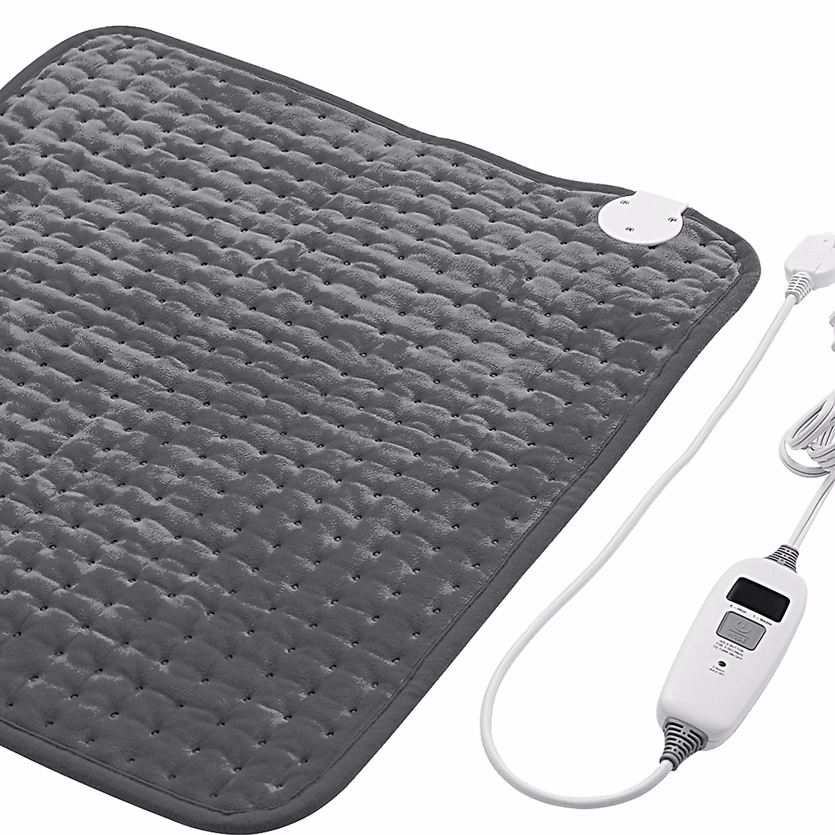 Electric Heating Pad 20"x24" for Back Pain Relife, Cramps, Neck and Shoulder, Moist/Dry Heat Therapy with Auto Shut Off Heating Pads, Holiday Christmas Gifts for Women Men Mom Dad, Gray