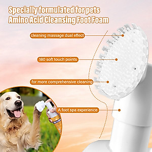 GJYC PET Paw Cleaner for Dogs and Cats,Magic Foam - Clean Paws No-Rinse Foaming Cleanser-Dry Shampoo, Foot Cleaner Brush - with Rose Extract, Odor Control Wash - Good for Puppy