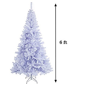 Sunnyglade 6 FT Premium White Artificial Christmas Tree 1000 Tips Full Tree Easy to Assemble with Christmas Tree Metal Stand for Indoor and Outdoor Use (6FT)
