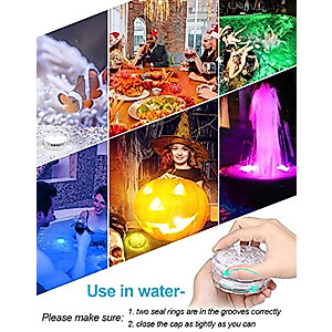 Alilimall Submersible LED Lights, 3.3'' Pool Lights Underwater Waterproof Pond Lights, AA Battery Puck Lights with Remote Magnet Suction Cup for Hot Tub Bathtub Shower Spa Vase Base Christmas Party