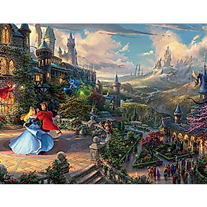 Ceaco - 4 in 1 Multipack - Thomas Kinkade - Disney Dreams Collection - Tangled, Sleeping Beauty, Peter Pan, & Mickey and Minnie - (4) 500 Piece Jigsaw Puzzles