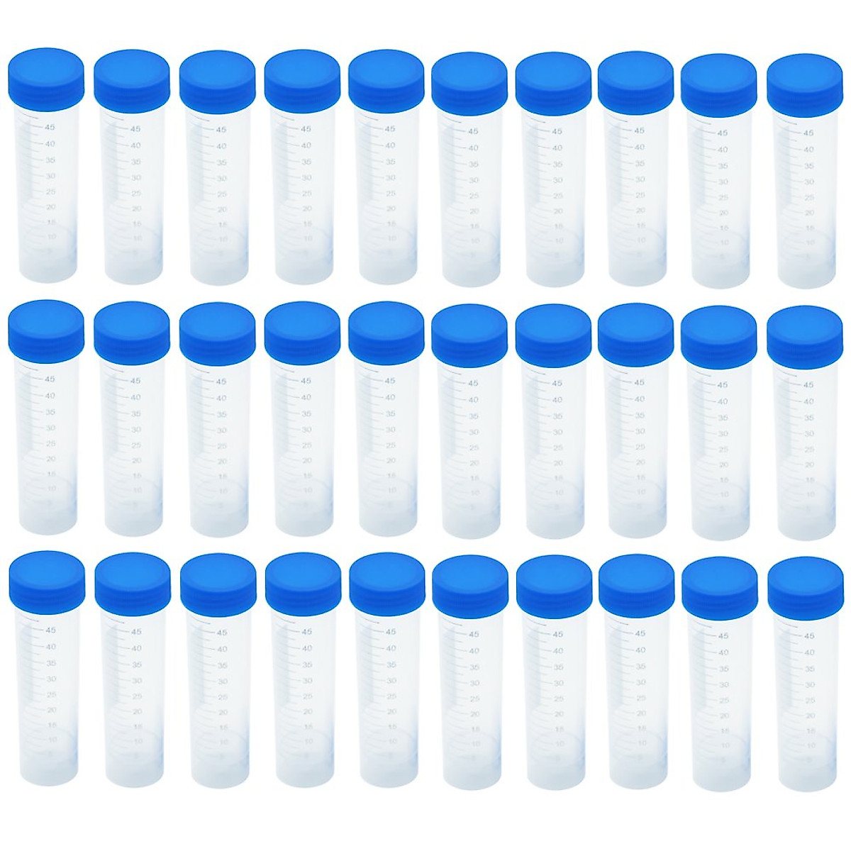 Eowpower 30 Pieces 50 ml Plastic Sample Bottle Vial Storage Container Tube Tubes for Laboratory Lab