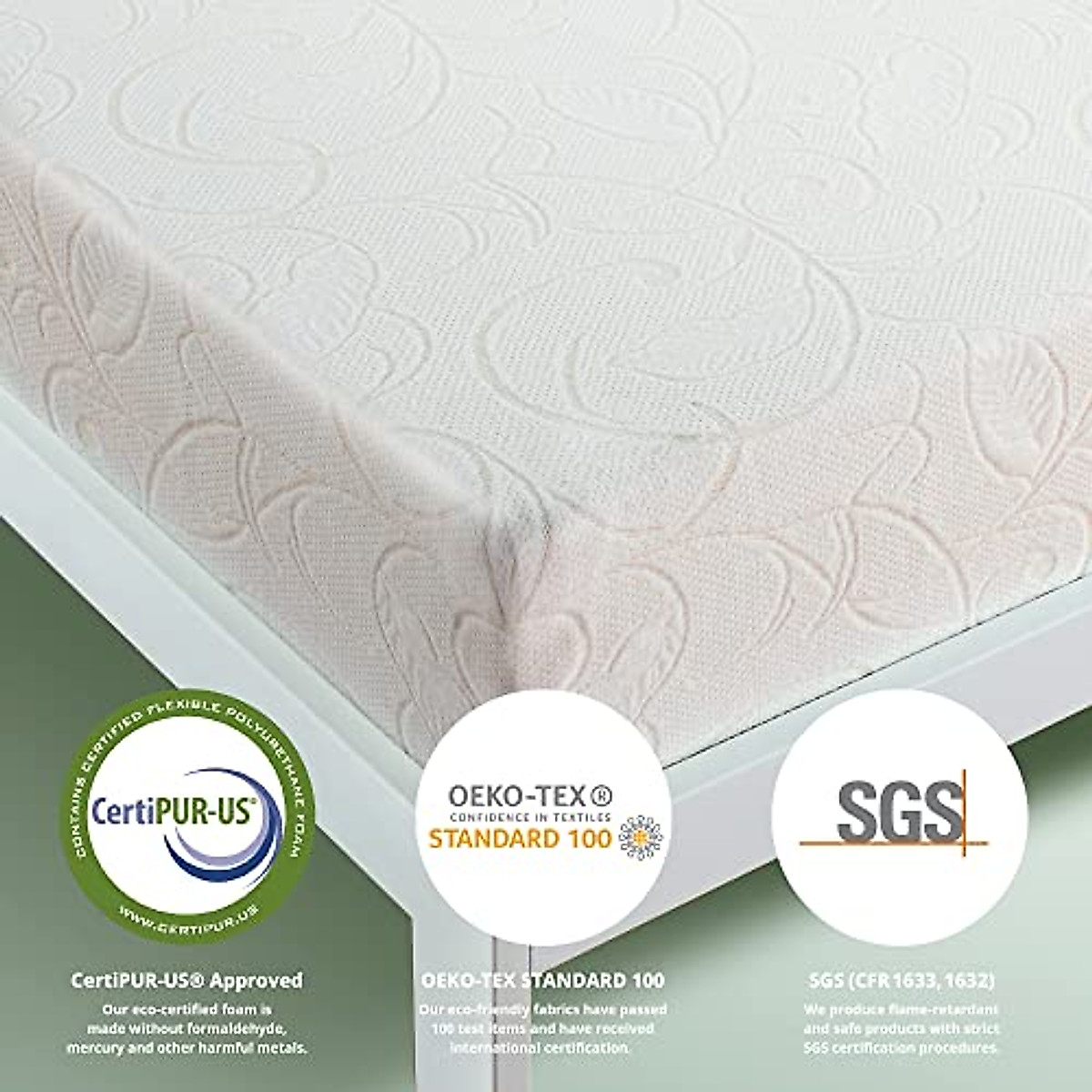 Olee Sleep 7 Inch I-Gel Deluxe Comfort Memory Foam Mattress,Queen,Beige,White, CertiPUR-US, Multi-layered foam, Supporting Body Weight,Comfort and Relieve pressure