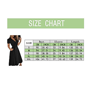 Womens Solid Color Long Dress Short Sleeve V Neck Summer Elegant Dress Office Lady Shirt Dresses With Belt (Khaki, L)