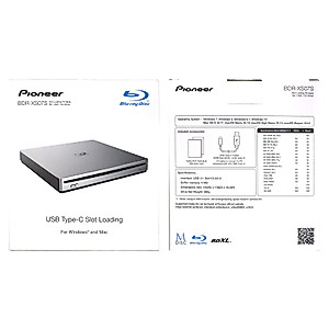Produplicator Pioneer BDR-XS07S Portable 6X Blu-ray Burner External Drive with USB Cable - Burns CD DVD BD DL BDXL Discs