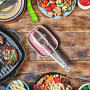 Ceramic Spoon Rest for Stove Top, DAYYET Large Spoon Holder, Spoon Rest for Kitchen Counter, Heat-Resistant Cooking Utensil Rest, Pink Kitchen Decor and Accessories