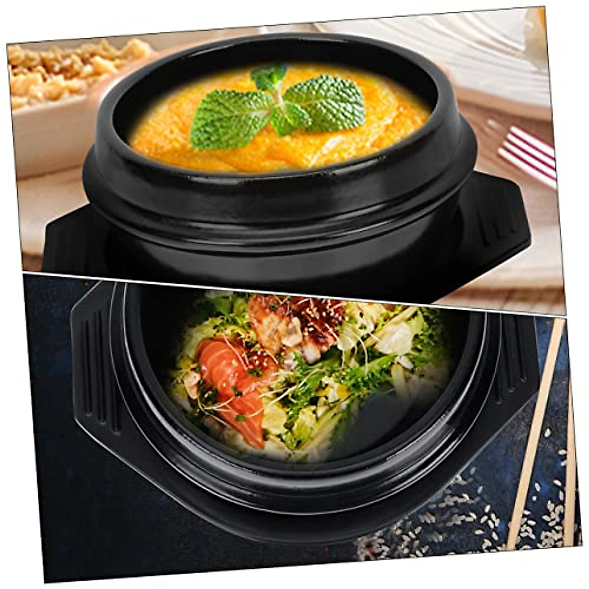GANAZONO Korean Miso Soup Pot Soup Pot with Lid Induction Stock Pot Korean Stone Pot 1 Set Induction Stew Pot Soup Stew Pot Soup Cookware Ceramic Kitchen Cooking Pot Casserole Pot Crock
