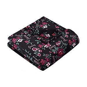 Juicy Couture - Throw Blanket | Garden Floral | Plush and Cozy | Decorative Blankets for Sofas, Chairs and Beds| Luxurious and Soft | Chic Home Decor | Measures 50" x 70" | Black