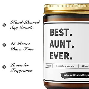 Best Aunt Ever - Natural Soy Candle ; Aunt Gifts from Nephew or Niece, BAE Best Aunt Ever Candle, Favorite Aunt's Birthday, Cool Aunt Mother's Day Gift, Auntie Present Idea