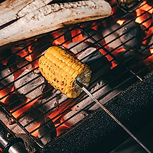 DEFUTAY 10 PCS Kebab Barbecue Skewers, Flat Metal BBQ Skewer,Reusable Grilling Skewers Set for Meat, Shrimp, Chicken, Vegetable