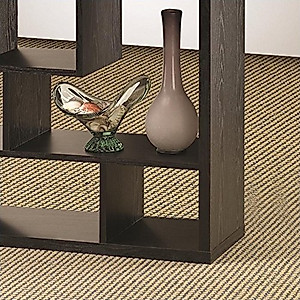 Coaster Furniture Asymmetrical Cube 10-Shelf Black Oak Bookcase 800262