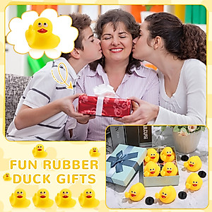 Lenwen 12 Set Middle Finger Rubber Ducks with Mount Yellow Funny Mini Rubber Duck for Car with Black Plastic Plug for Car Dashboard Decorations Accessories