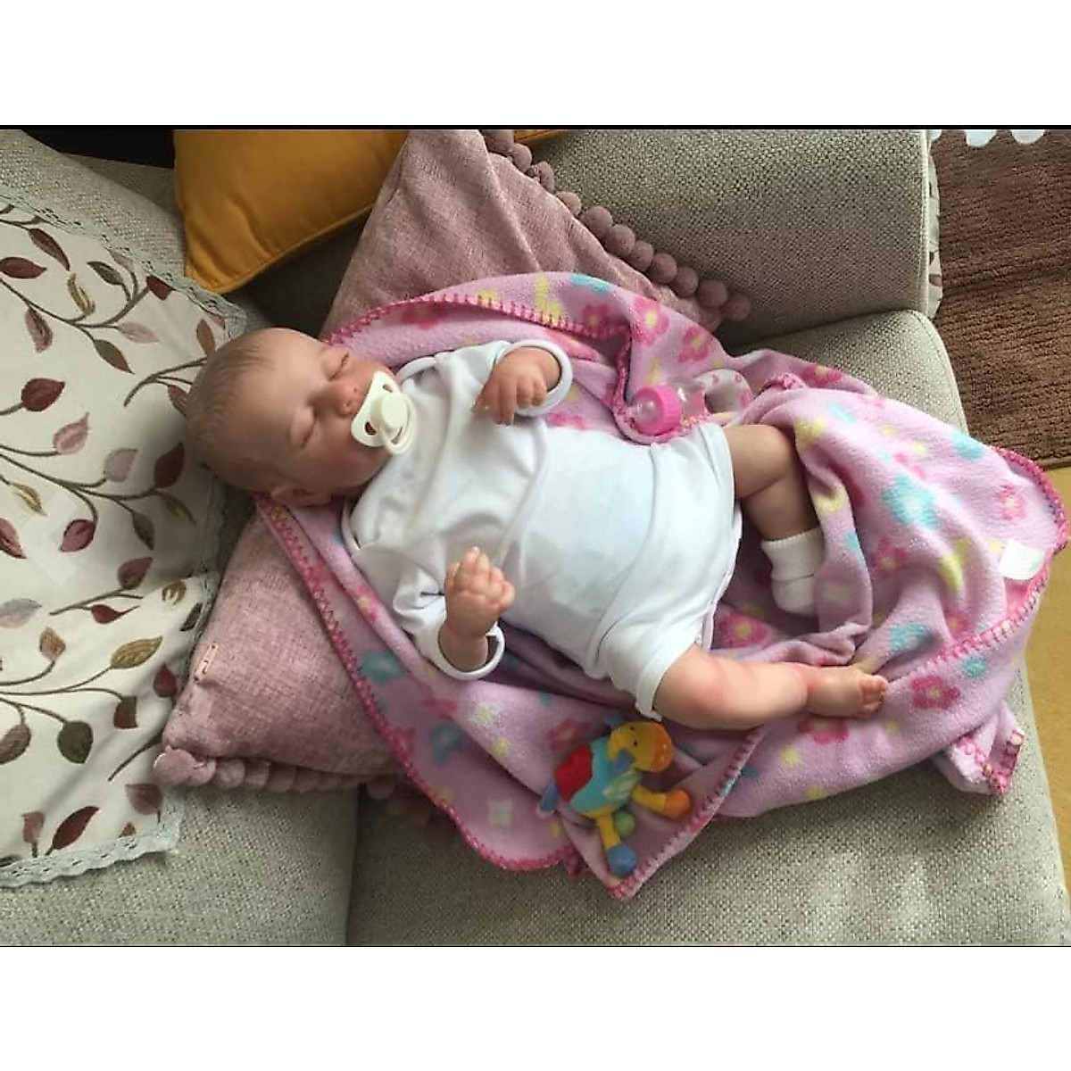 OCSDOLL Realistic Newborn Baby Doll Girl 20inch Reborn Baby Dolls Sleeping Real Painted Blood Vessels Visible Veins on Skin, Weighted Baby Dolls Closed Eyes