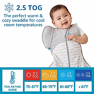 Love to Dream Swaddle UP Transition Bag Warm 2.5 TOG, Dreamer Olive, Medium, 13-19 lbs, Patented Zip-Off Wings, Gently Help Baby Safely Transition from Being Swaddled to Arms Free Before Rolling Over