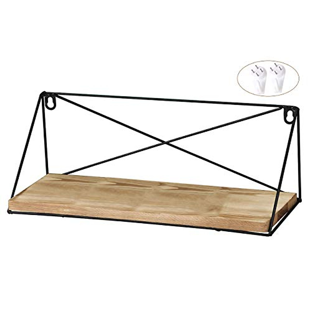 LASHMADY Wood Floating Wall Shelf,Floating Shelf Bathroom,Hanging Shelves 15.8 Inch,Rustic Home Decor,for Living Room, Kitchen, Bedroom