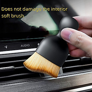 4 PCS Car Interior Cleaning Tool, Soft Bristles Car Detailing Brush, Auto Interior Cleaning Brush Dust Collectors, Curved Design Dust Removal Clean Brush for Dashboard, Air Conditioner Vents (4 PCS)