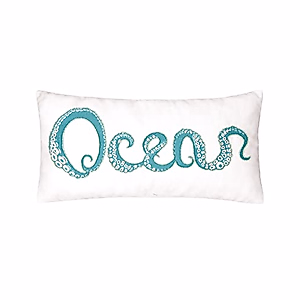 C&F Home Octopus Ocean Beaded Pillow Sealife Decor Decoration Throw Pillow for Couch Chair Living Room Bedroom 14 x 22 Seafoam