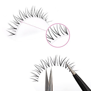 False Eyelashes Wispy Short Cat Eye Lashes Natural Look Clear Band Soft Fake Eyelashes 10 Pairs Pack Japanese Lashes 10mm Korean Asian Spiky Lashes by FANXITON
