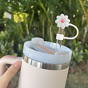 Velaco 7Pcs 0.4in/10mm Diameter Silicone Straw Covers Cap Compatible with Stanley 20 30&40 Oz Cup, Straw Toppers for Stanley 40 Oz Tumbler with Handle, Dust-Proof Straw Caps for Water Bottle