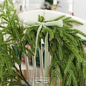 DINDOSAL Sage Green Velvet Ribbon 3/8 Inch Single Face Thin Velvet Ribbon for Gift Wrapping, Wedding, Christmas Decorations, Hair Bows, Choker, Cafts, Bouquet - 25 Yards