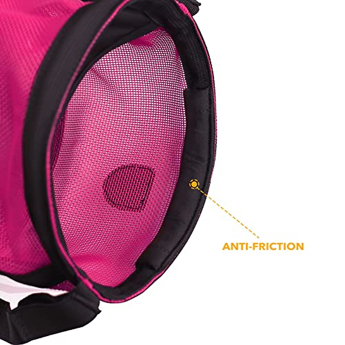 Harrison Howard Horse Muzzle Feed Bag Durable Nylon Mesh Grain Feed Bag with Adjustable Strap Rose Red Medium