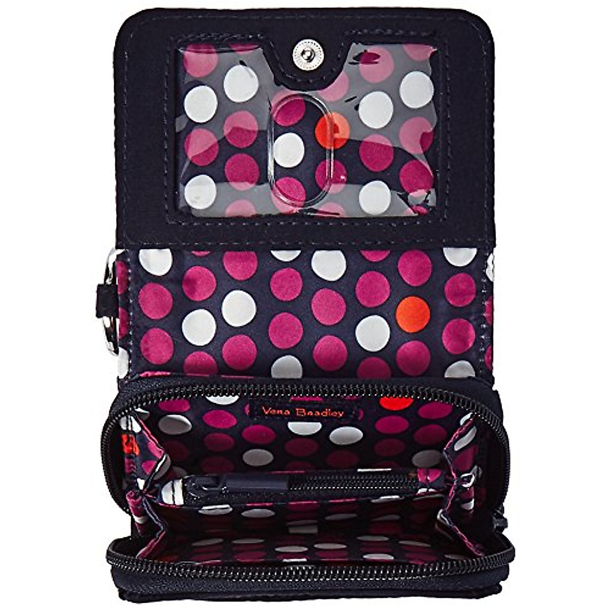 Vera Bradley Women's Microfiber Card Case Wallet With RFID Protection, Classic Navy Embroidered, One Size