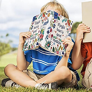 Tongluoye Colorful Flowers Book Protector Pouch for Girls Trendy Best Wishes Pattern Book Sleeve with Humanize Design Keep Your Textbooks in Great Shape Perfect Book Covers for Most Books Gifts