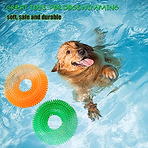 APTMAPT 5" Dog Squeaky Chew Toys for Chewers Dental Teething Cleaning and Training, Spike Ring Squeaky Dog Chew Toys for Small Medium Large Dogs(2 Pack)