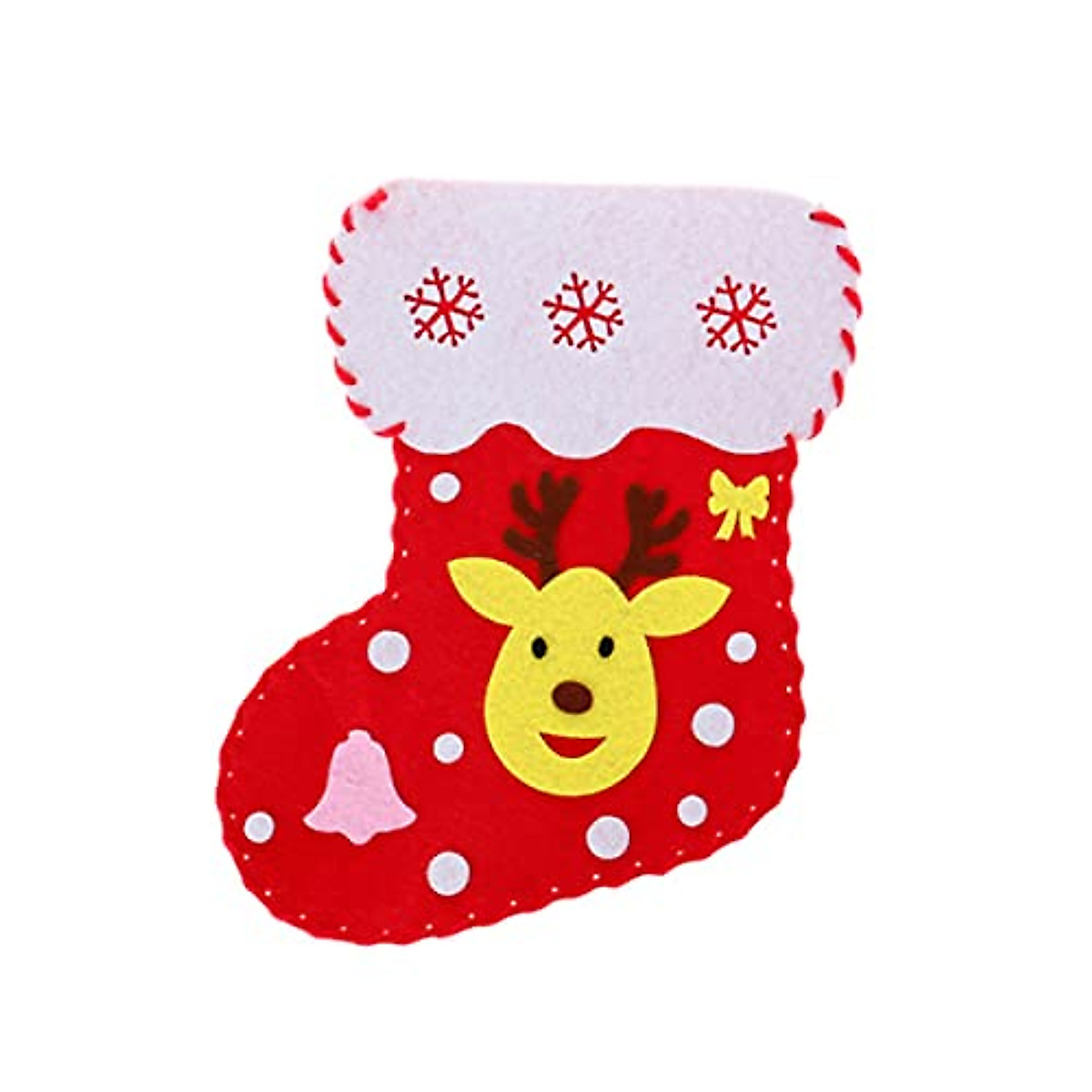 Veemoon Felt Christmas Ornament Kits 6 Pcs Xmas Party Favor Wall Hanging DIY Felt Non-Woven Fabric Hanging Bag Materials Christmas Stocking Making Kit Handmade DIY Materials Kit Suite