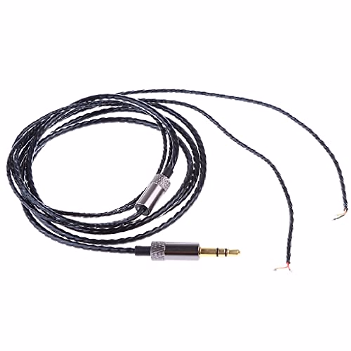 3.5mm Replacement Repair DIY Cable Cord Line Lead Wire in-Ear Headphones Earphones Black and Gray