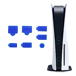 LICHIFIT 7pcs/set Game Console Dust Plug USB LAN Charging Port Dustproof Cover for PS 5 Game Host Accessories