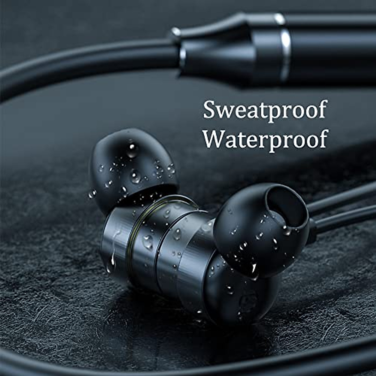 Bluetooth Headset Neckband Earbuds with Magnetic Wireless Neckband Sports Headset for Workout with Carry Case Ear Hook (Green)