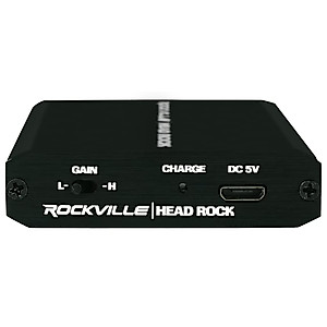 Rockville HeadRock Battery Powered Rechargeable Personal Headphone Amplifier Amp, Black