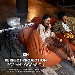 KODAK FLIK X10 Full HD Multimedia Projector | Mini Portable Compact Home Theater System with Remote Control, Native 1080p Video Projection & HDMI Cable | Watch Movies from iPhone, Laptop, Roku & More