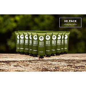 ROOTS AROMATHERAPY Shampoo 1floz/30mL Travel Size Hotel Bulk Pack (Eucalyptus Tea fragrance) Toiletries for Bathroom, Guests, Hotels, Motels, and Lodging (30 pack)