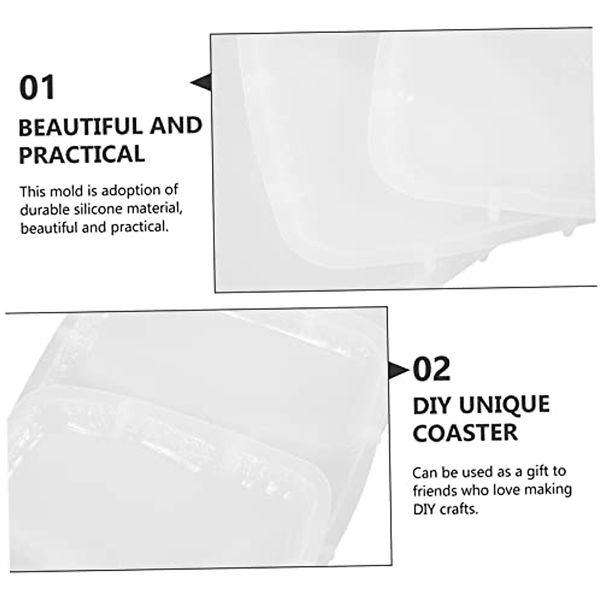 EXCEART 4pcs Resin Coaster Molds Silicone Coaster Mold Coaster Resin Mold Tray Oval Silica Gel Coaster Mold Silicone Tray Mold Tuile Molds Silicone Tray Resin Mold Resin Tray Molds