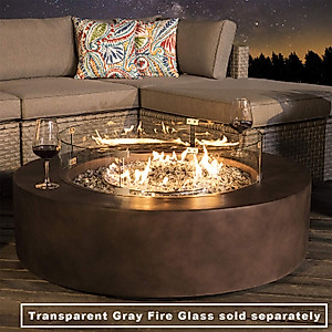 COSIEST Outdoor Propane Fire Pit Coffee Table w Dark Bronze 40.5-inch Round Base Patio Heater, 50,000 BTU Stainless Steel Burner, Wind Guard, Tank Outside, Free Lava Rocks, Waterproof Cover