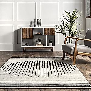 nuLOOM Sabrina Abstract Geometric Sunset Area Rug, 6' 7" x 9', Grey