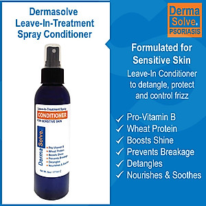 Dermasolve Psoriasis Leave-In-Treatment and Styling Spray Conditioner for Seborrheic Dermatitis, Sensitive Skin, Detangle, De-Flake, Soothing Anti Dandruff, Dry Scalp Repair for Damaged Hair