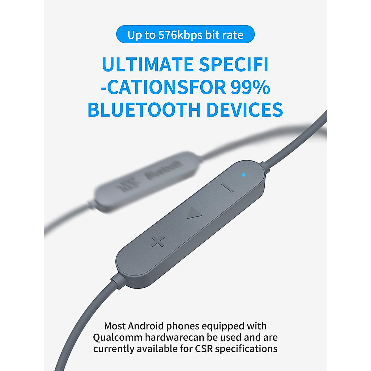 erjigo KZ HD Bluetooth Headphone/Earphone Wireless Cable with Microphone Replacement for (B PIN (KZ-ZST/ZS10/AS10/BA10/AS06/ES4/ZSR))