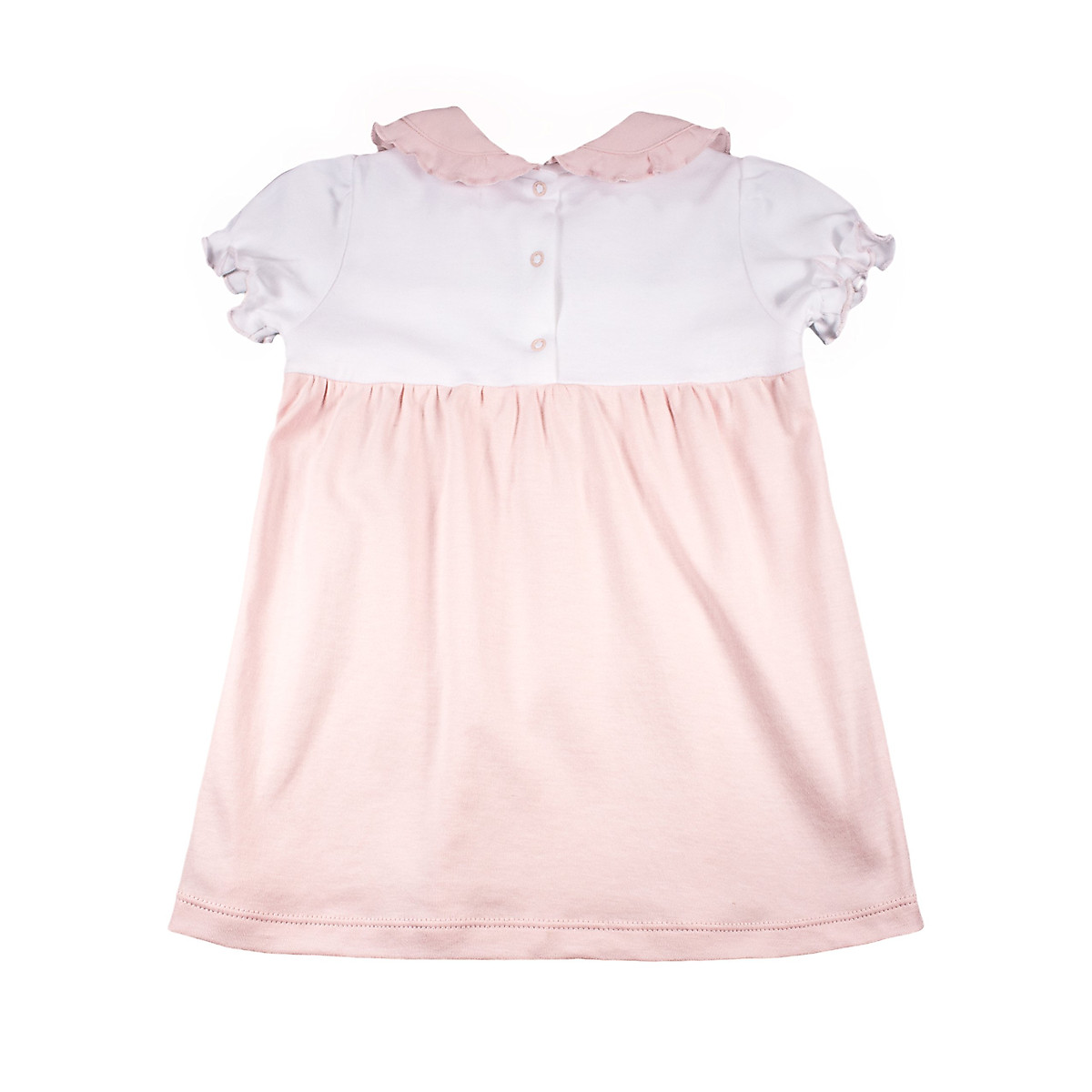 Dakomoda Baby Girls' 100% Organic Pima Cotton Dress - Pink Smocked Easter Dress Diaper Cover 9-12