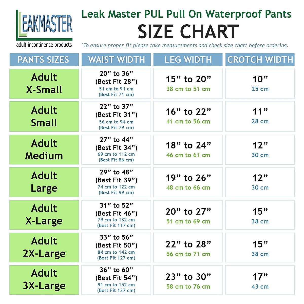 LeakMaster Adult PUL Waterproof Pants - Soft, Quiet, Breathable, Durable Adult Plastic Pants. Generous Cut/Fit for Use with Cloth Diapers - White, Medium Best Fits 32-36 Inch Waist (1 Pack)