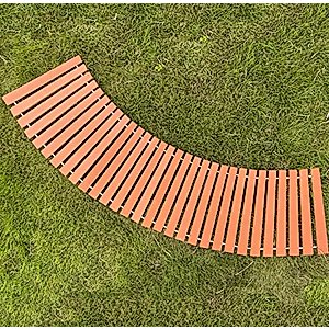 i frmmy Outdoor Roll Out Curved Pathway for Garden Walkway Weather Resistant, Made of PS Wood (4.6-6.5 ft Longx 18 inch Wide)