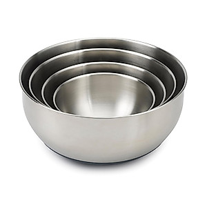 Joseph Joseph Nest 100 Prep & Store Mixing Bowl Set with Lids, 4-piece, Stainless Steel